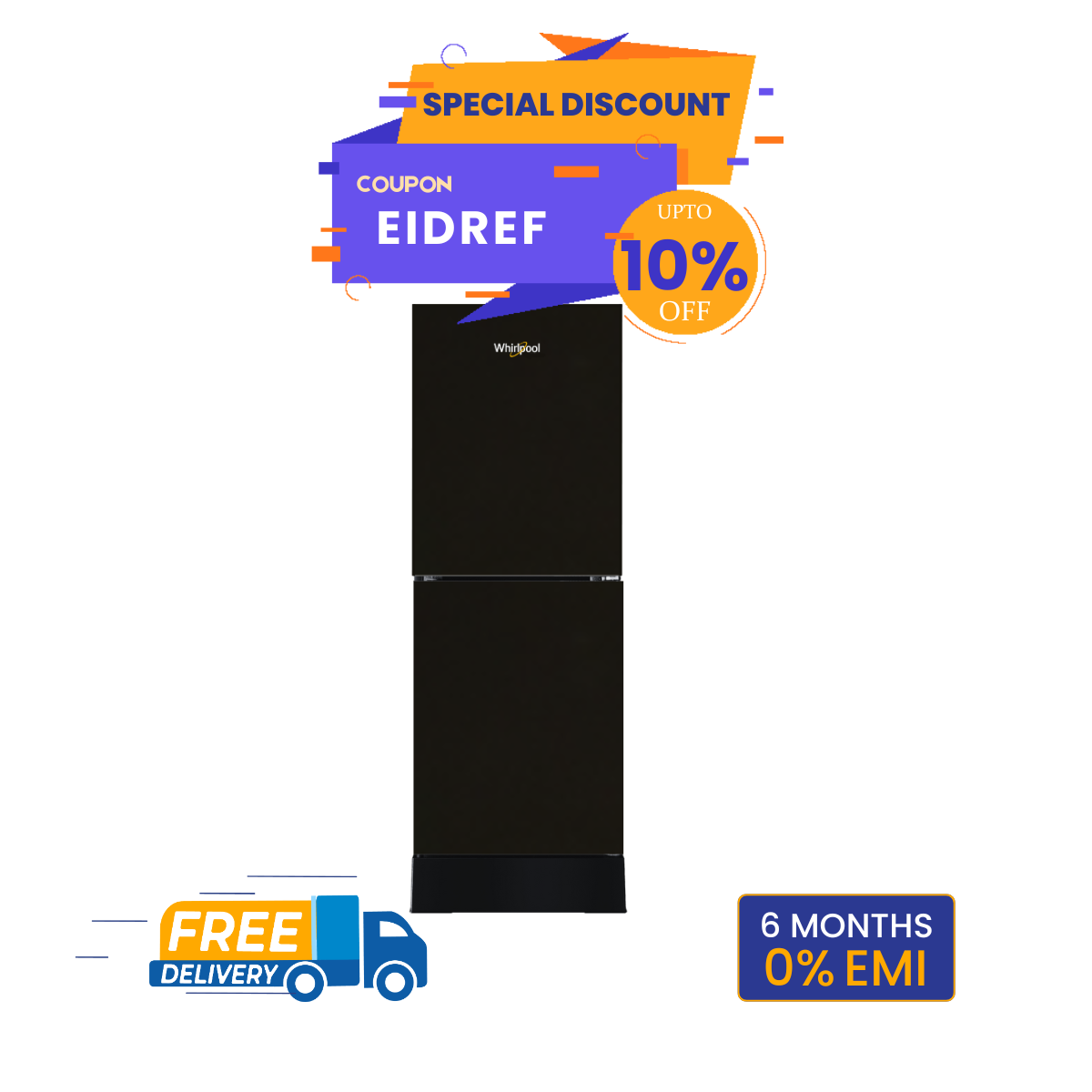 Whirlpool Refrigerator FreshMagic Pro Crystal Black | 278 L